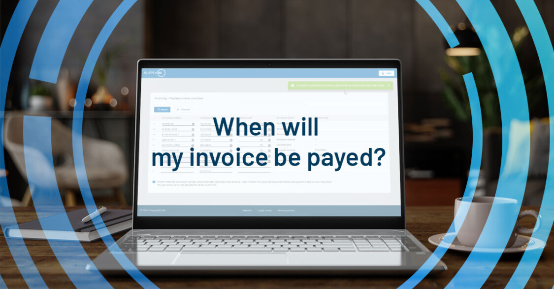 Maximum transparency with Payment Status Overview - SupplyOn