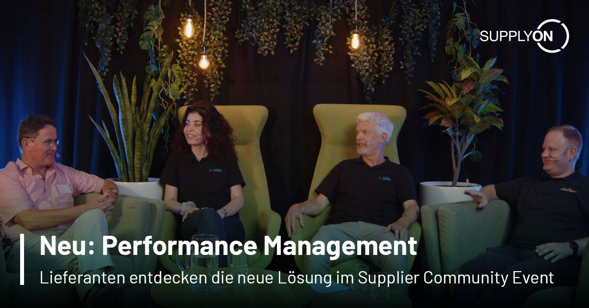 Lieferanten entdecken das neue Performance Management - SupplyOn