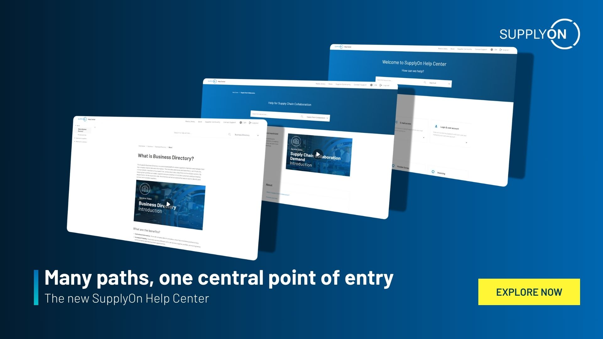 Many paths, one central point of entry: The new SupplyOn Help Center - SupplyOn